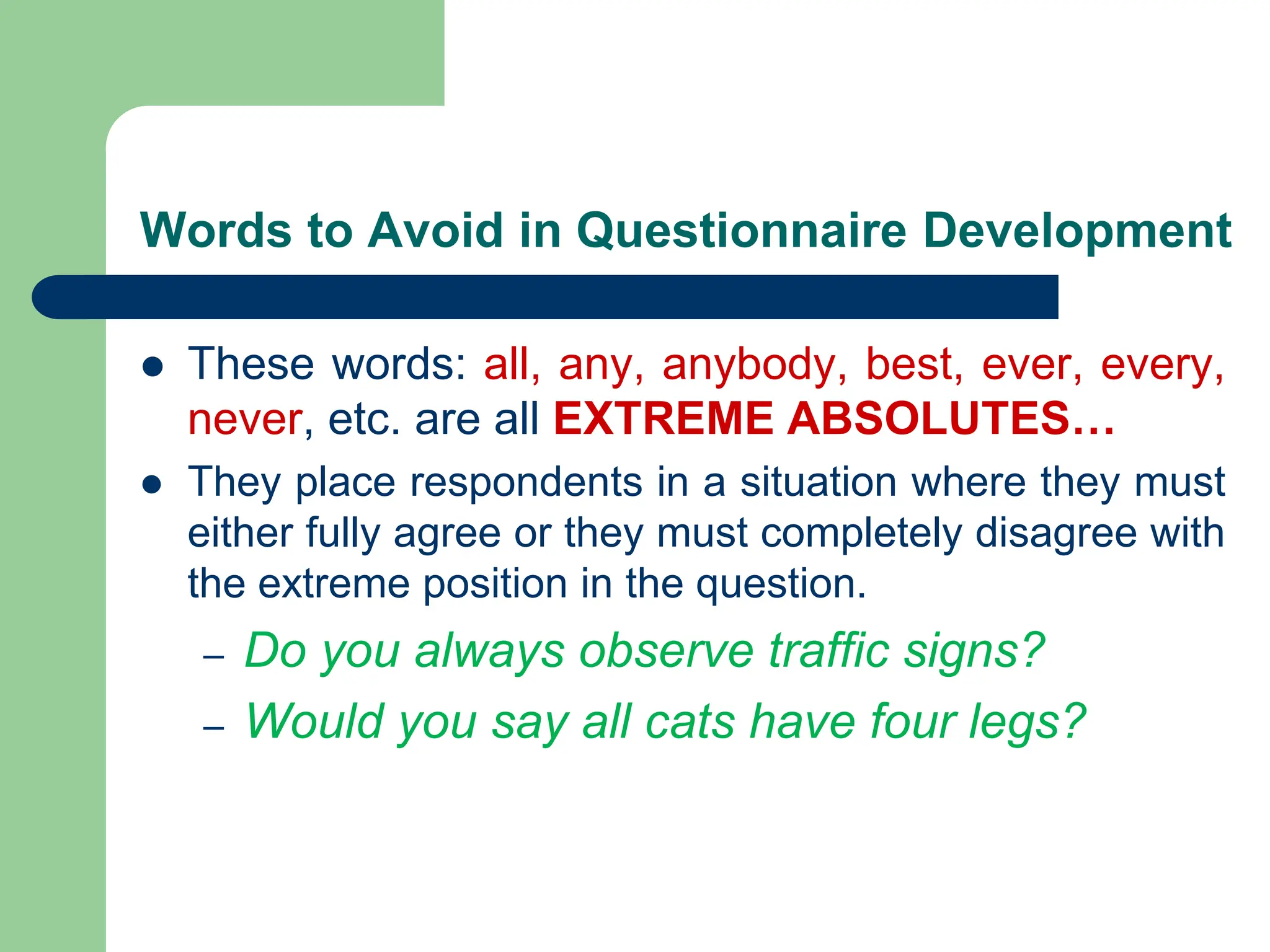 developing a questionnaire brm 1nfz what is a questionnaire | PPT
