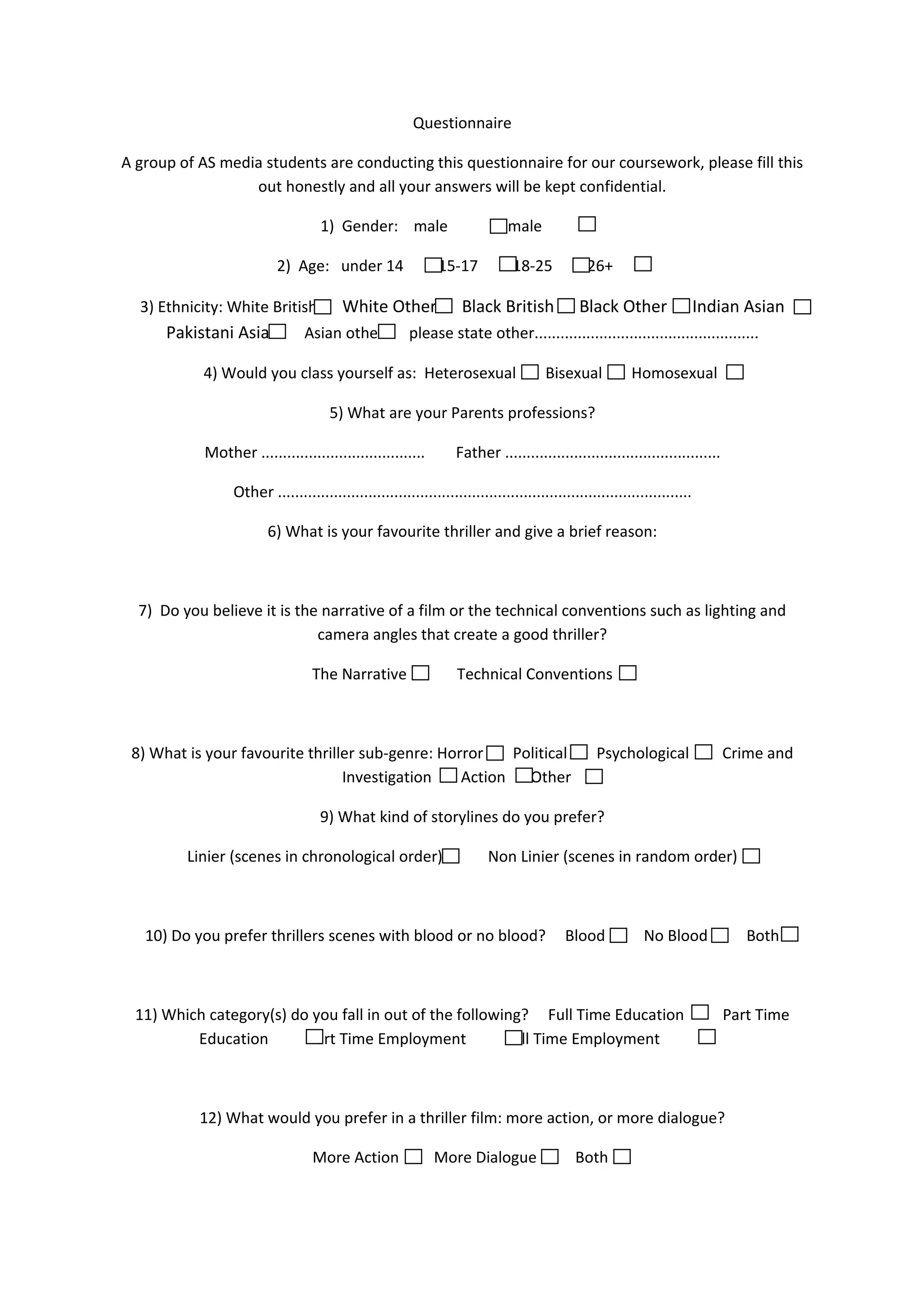 Questionnaire Docx As Media[1] | PDF
