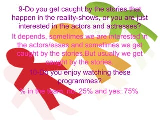 Questionnaire For A Survey Of Tv G8 4 B | PPT