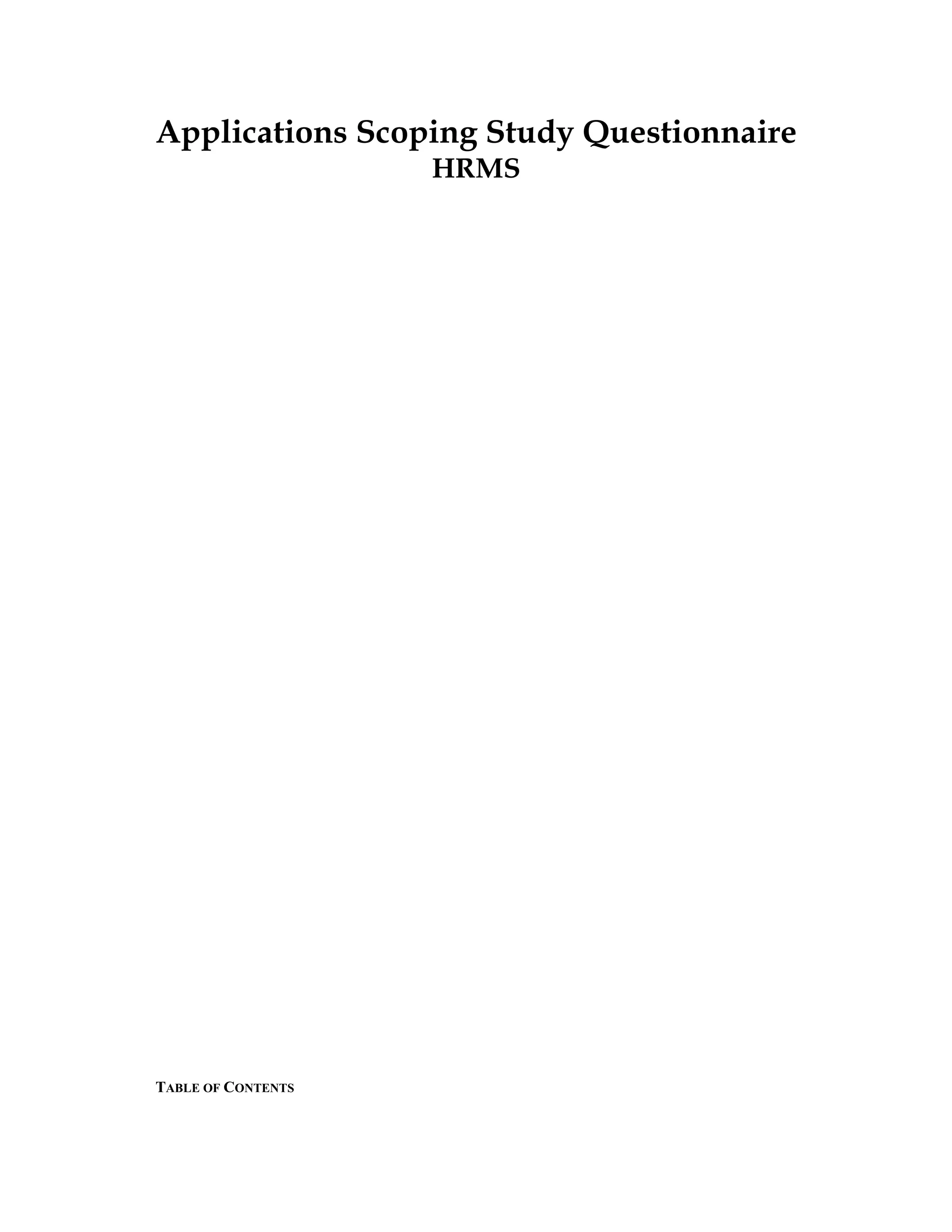 Questionnaire implementation - hrms | PDF