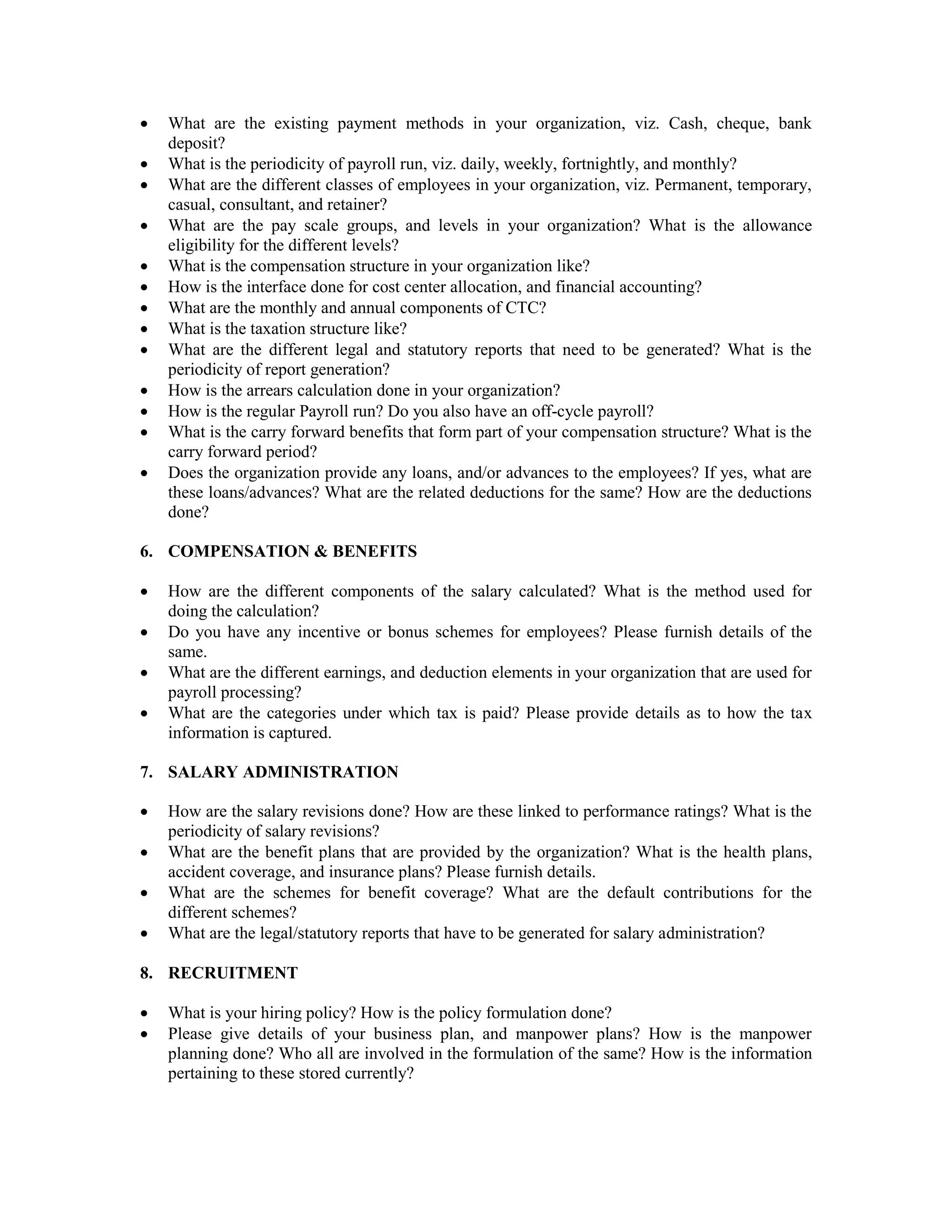 Questionnaire implementation - hrms | PDF