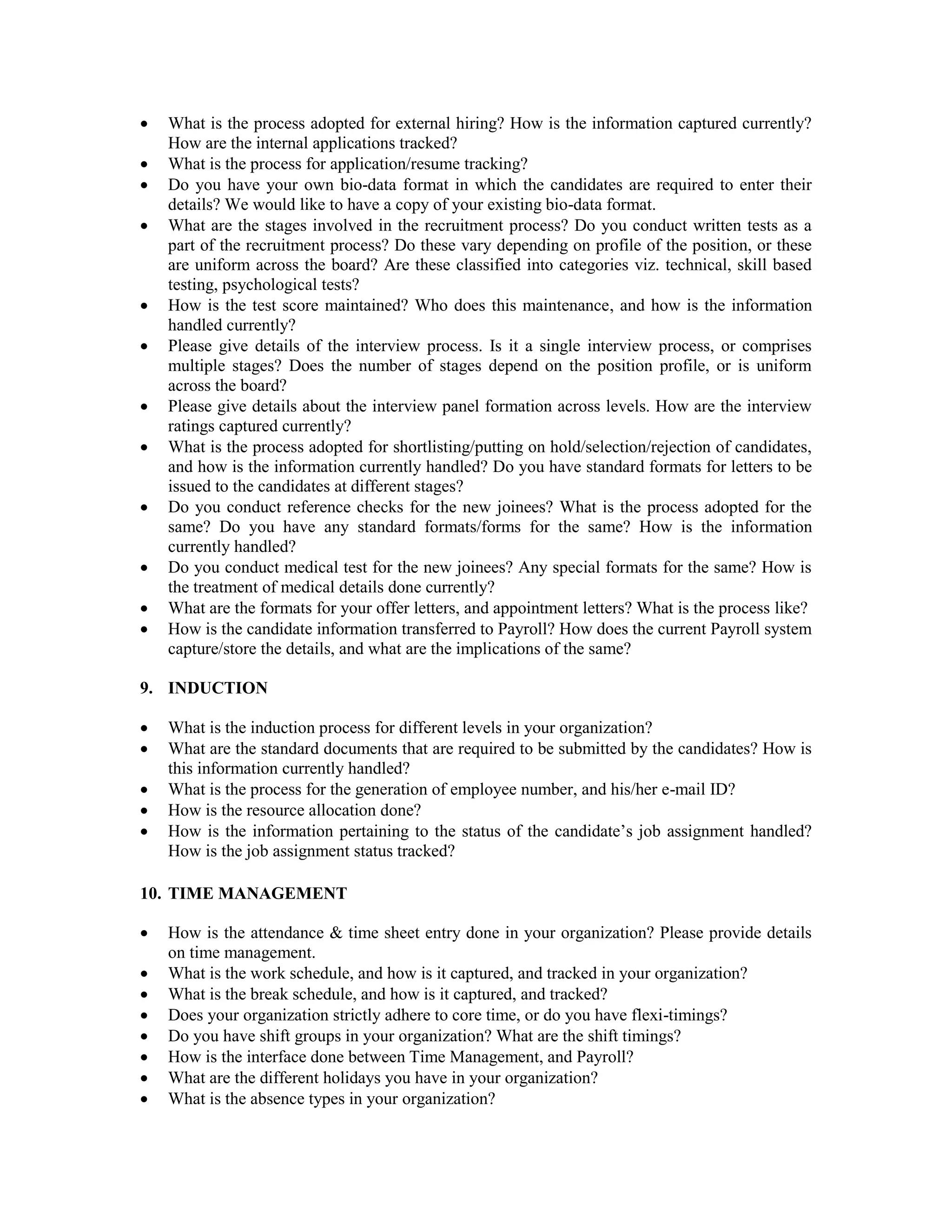 Questionnaire implementation - hrms | PDF