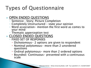 Questionnaire- legal research | PPTX
