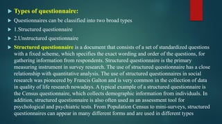 Questionnaire of-sociology | PPT
