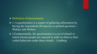 Questionnaire of-sociology | PPT