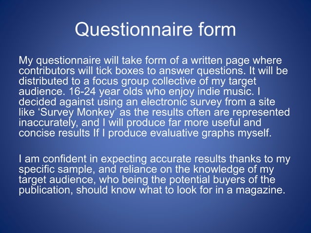 Questionnaire powerpoint | PPTX