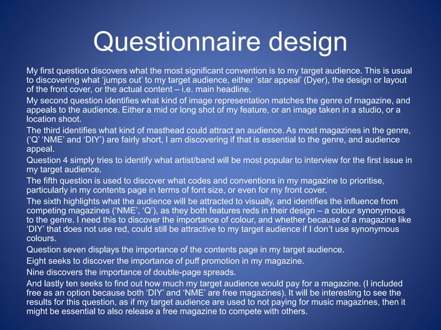 Questionnaire powerpoint | PPTX