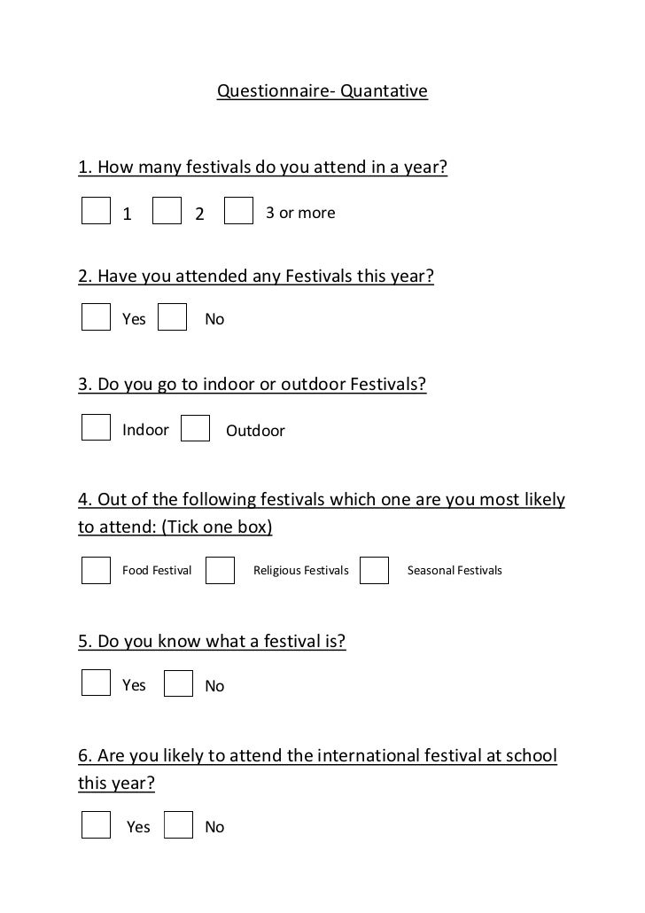 Questionnaire quantative