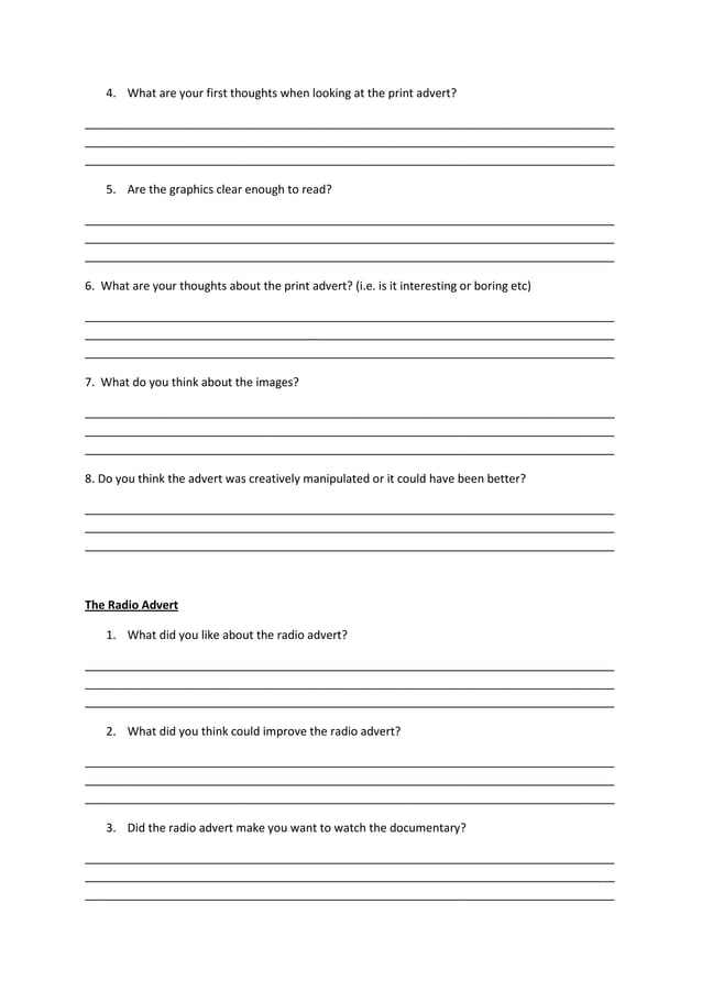 Questionnaire | PDF