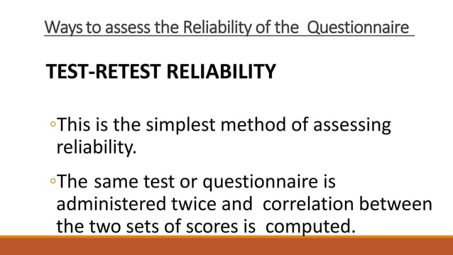Questionnaire Validity.pptx | Standardized Testing | Educational Assessment