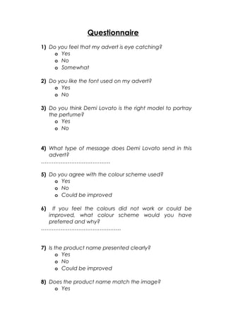 Questionnaire advertisment | DOC