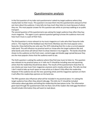 Questionnaire Analysis | ODT