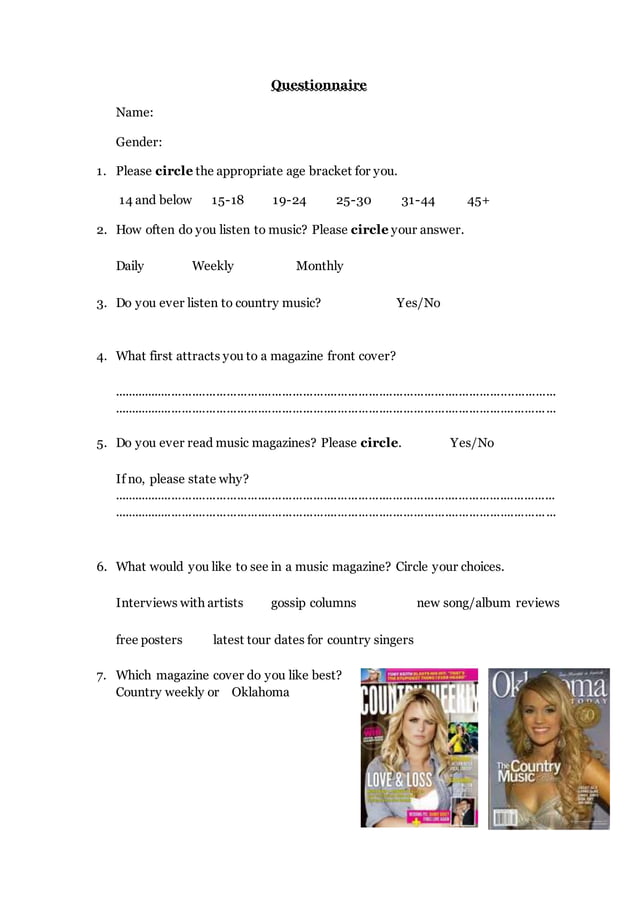 Questionnaire And Analysis | DOCX