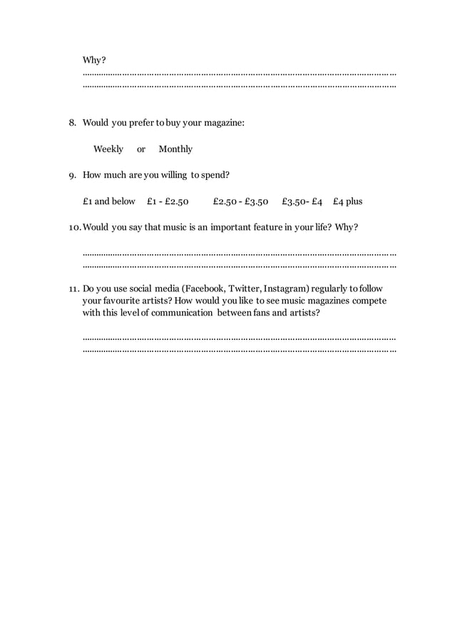 Questionnaire And Analysis | DOCX