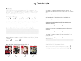 Questionnaire and findings | PPT | Music | Entertainment