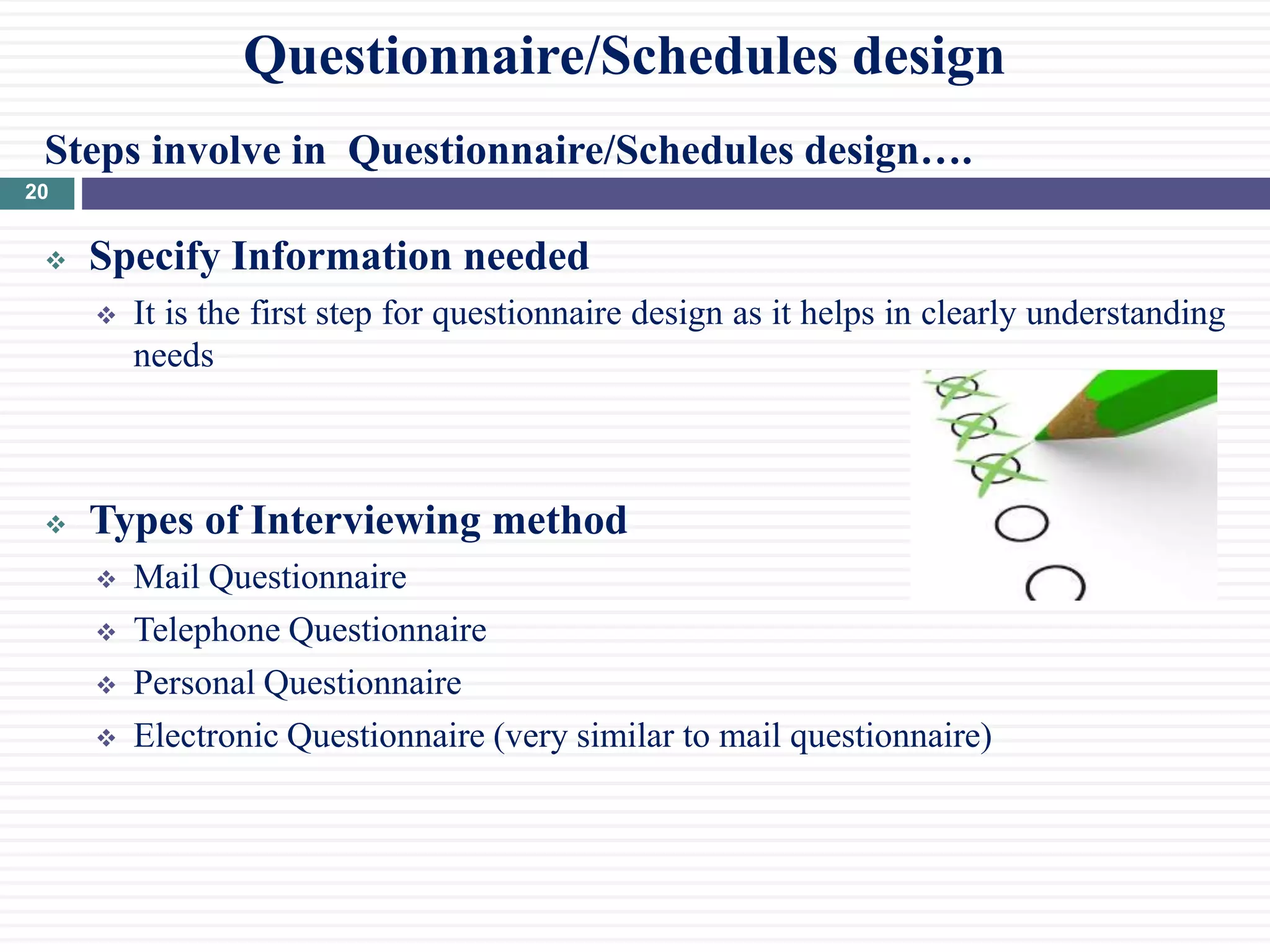 Questionnaire and schedules design | PPTX