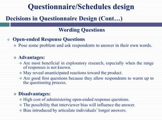 Questionnaire and schedules design | PPTX