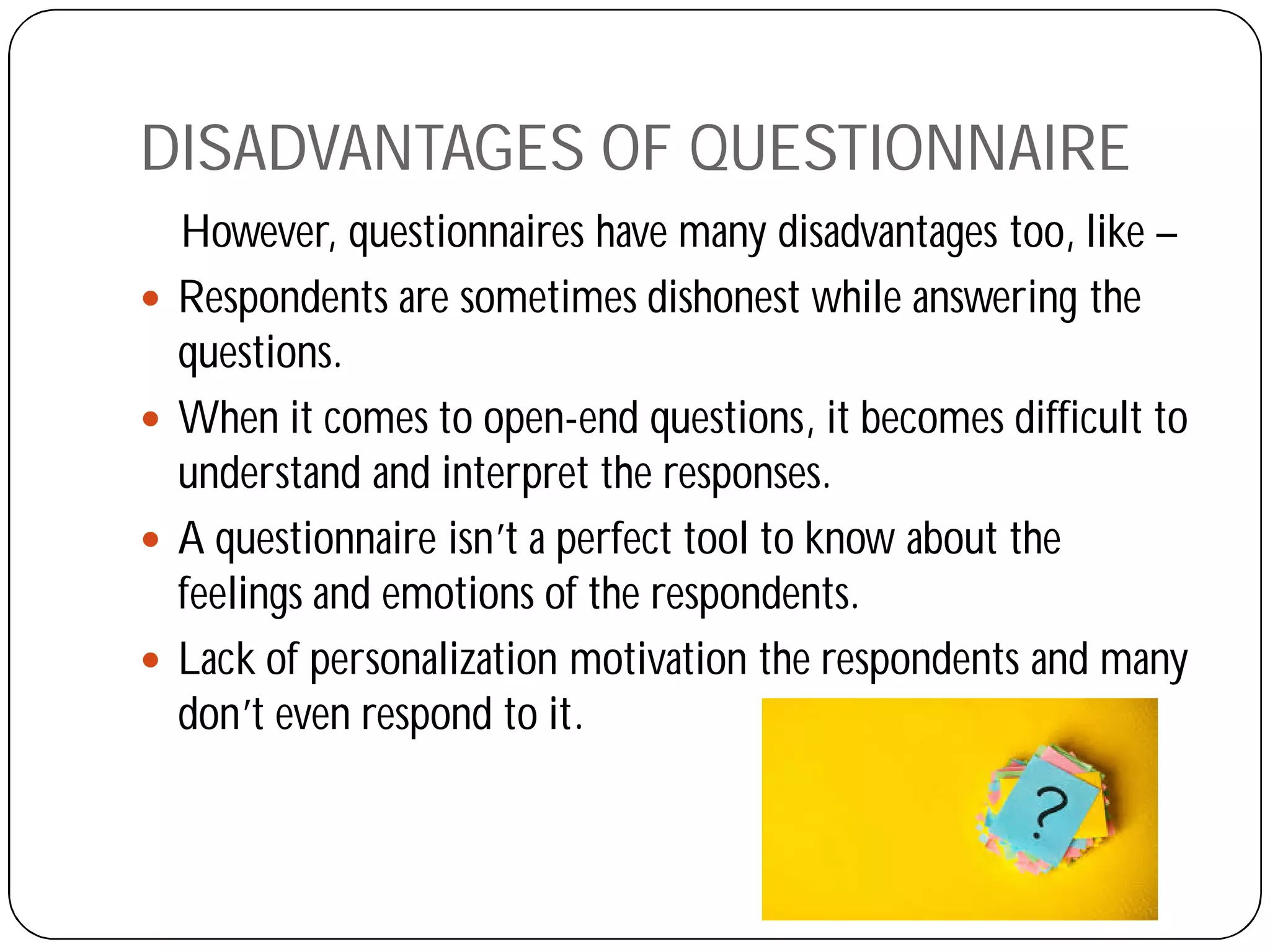 Questionnaire as a tool for assessment | PDF