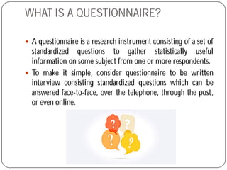 Questionnaire as a tool for assessment | PDF