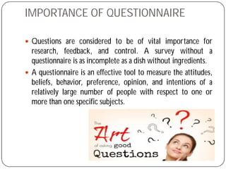 Questionnaire as a tool for assessment | PDF