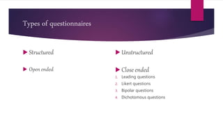 Questionnaire assigment j. emmeemol | PPT