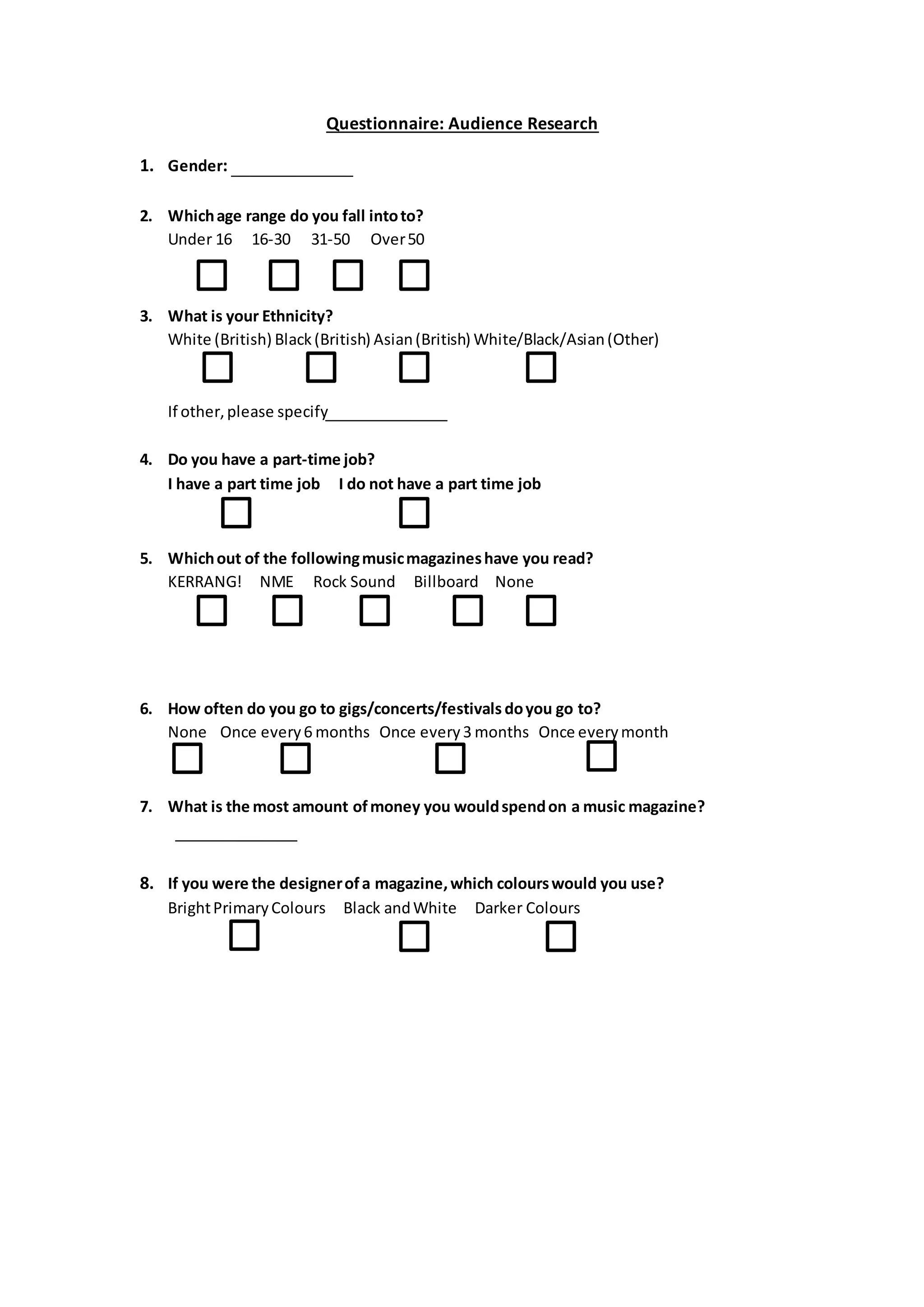 Questionnaire audience research | DOCX