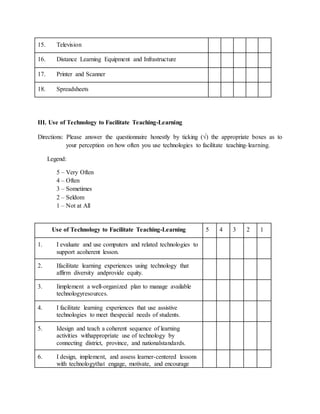 Questionnaire checklist | DOCX