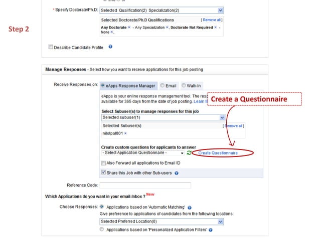 eApps Questionnaire demo | PPTX