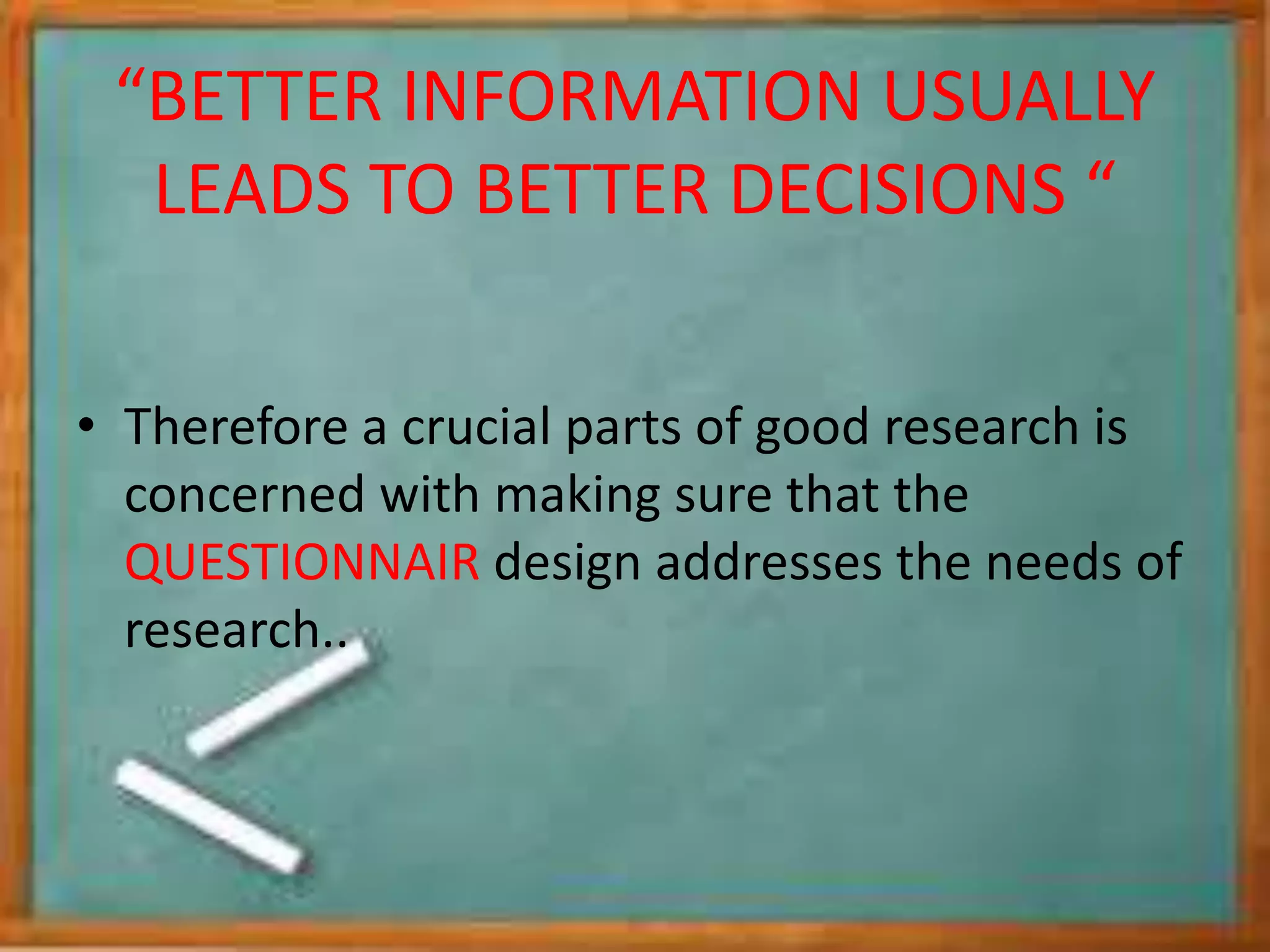 steps in Questionnaire design | PPTX