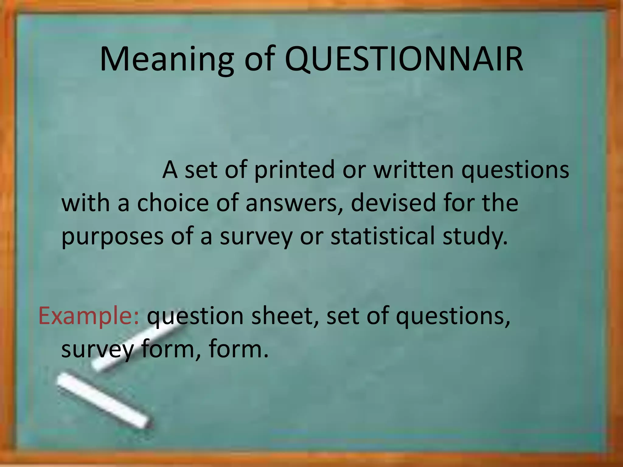 steps in Questionnaire design | PPTX