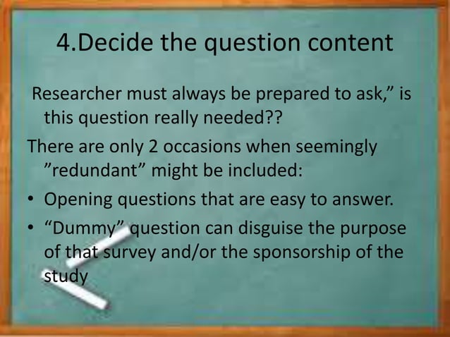 steps in Questionnaire design | PPTX | Educational Assessment | Education