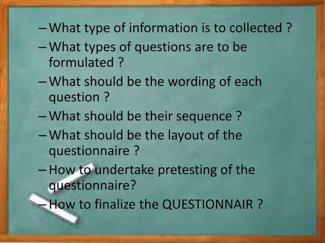 steps in Questionnaire design | PPTX | Educational Assessment | Education