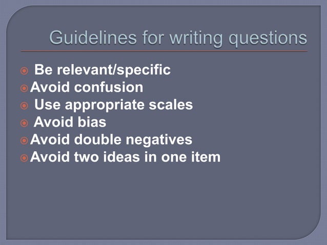 Questionnaire design | PPTX