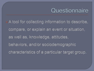 Questionnaire design | PPTX