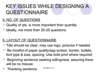 Questionnaire Design | PPT