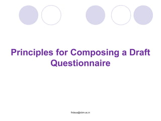 Questionnaire Design | PPT