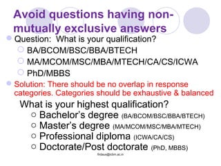 Questionnaire Design | PPT