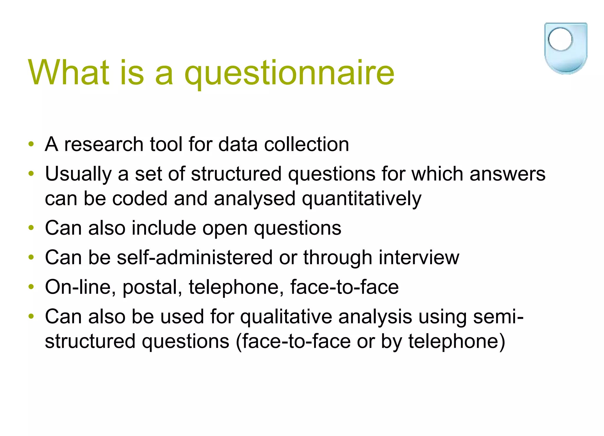 Questionnaire design for beginners (Bart Rienties) | PPT