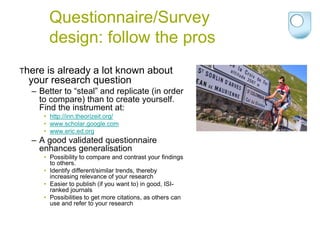 Questionnaire design for beginners (Bart Rienties) | PPT