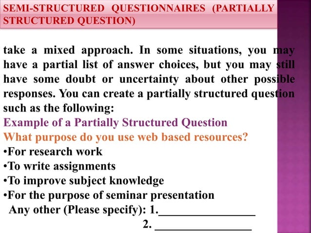 Questionnaire designing in a research process | PPT