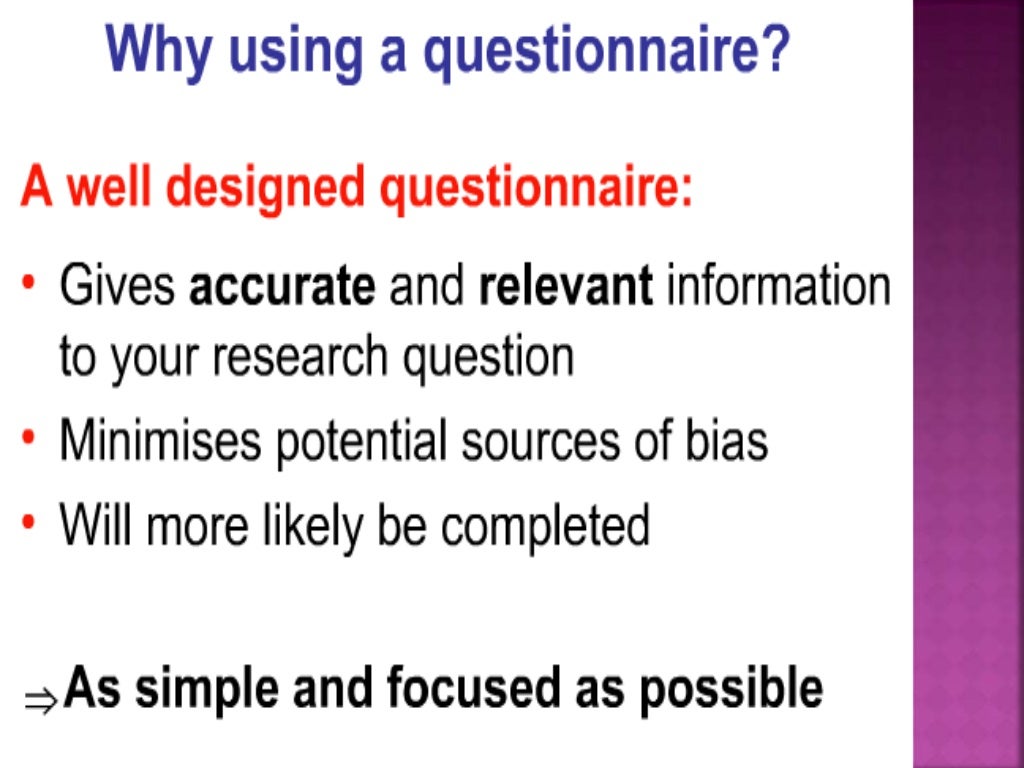 Questionnaire designing in a research process
