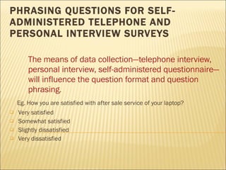 Questionnaire Design Business Research | PPT