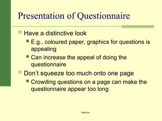 questionnaire development for research.. | PPT