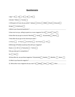 Questionnaireee | PDF