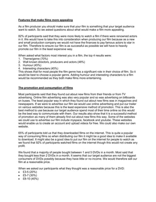 Questionnaire findings and conclusions | DOCX | Video Production ...