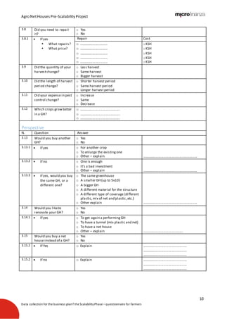 Questionnaire+for+business+plan farmer | DOCX