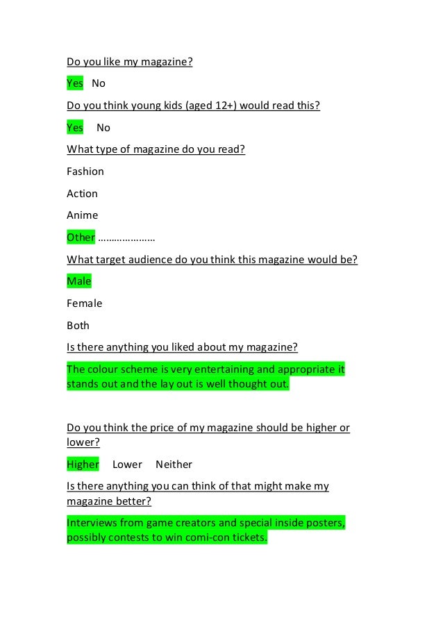 Question And Answer Magazine Format