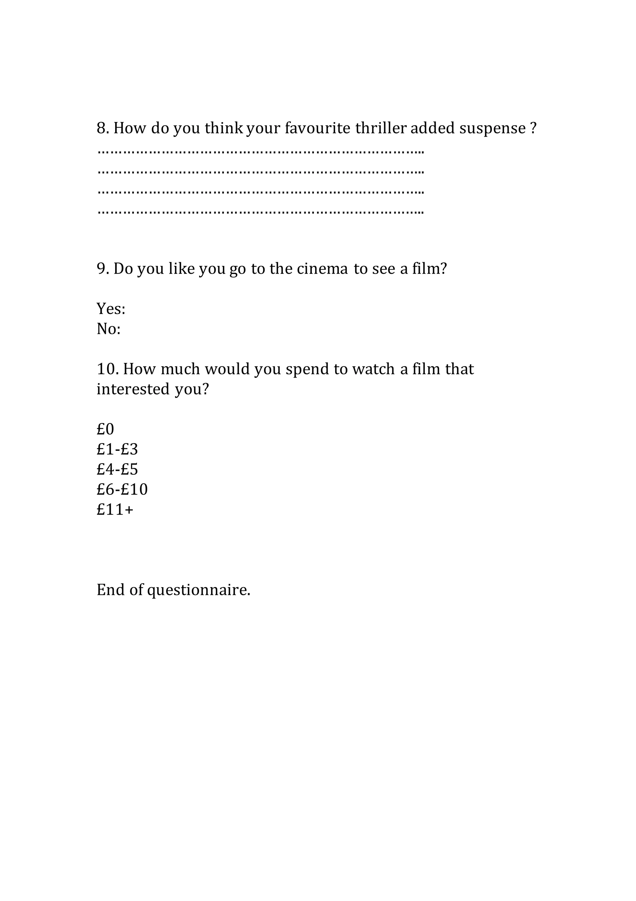 Questionnaire for media | DOCX