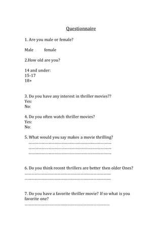 Questionnaire for media | DOCX