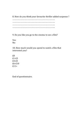 Questionnaire for media | DOCX